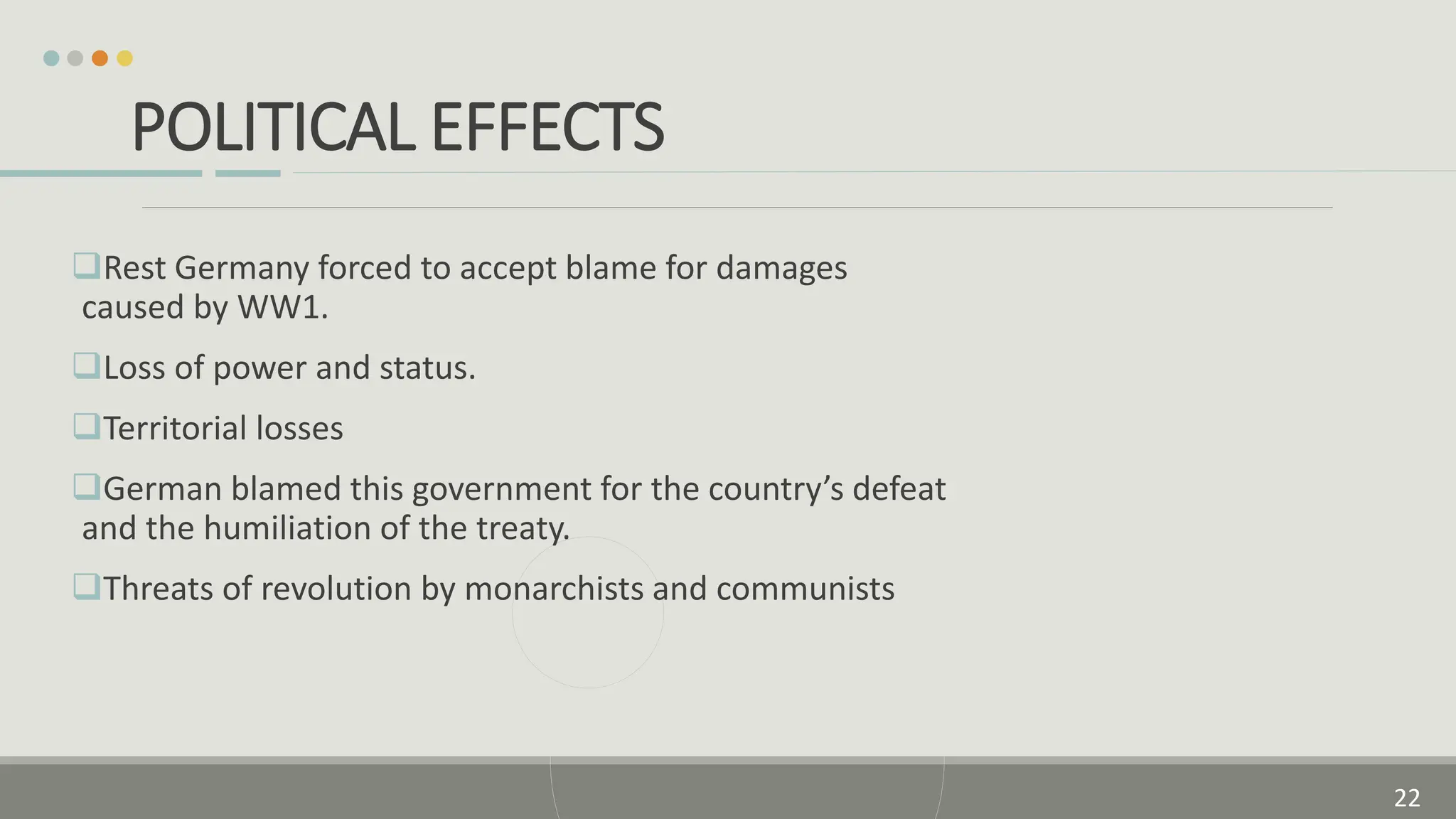 Slides explaining the Treaty of Versailles | PPTX