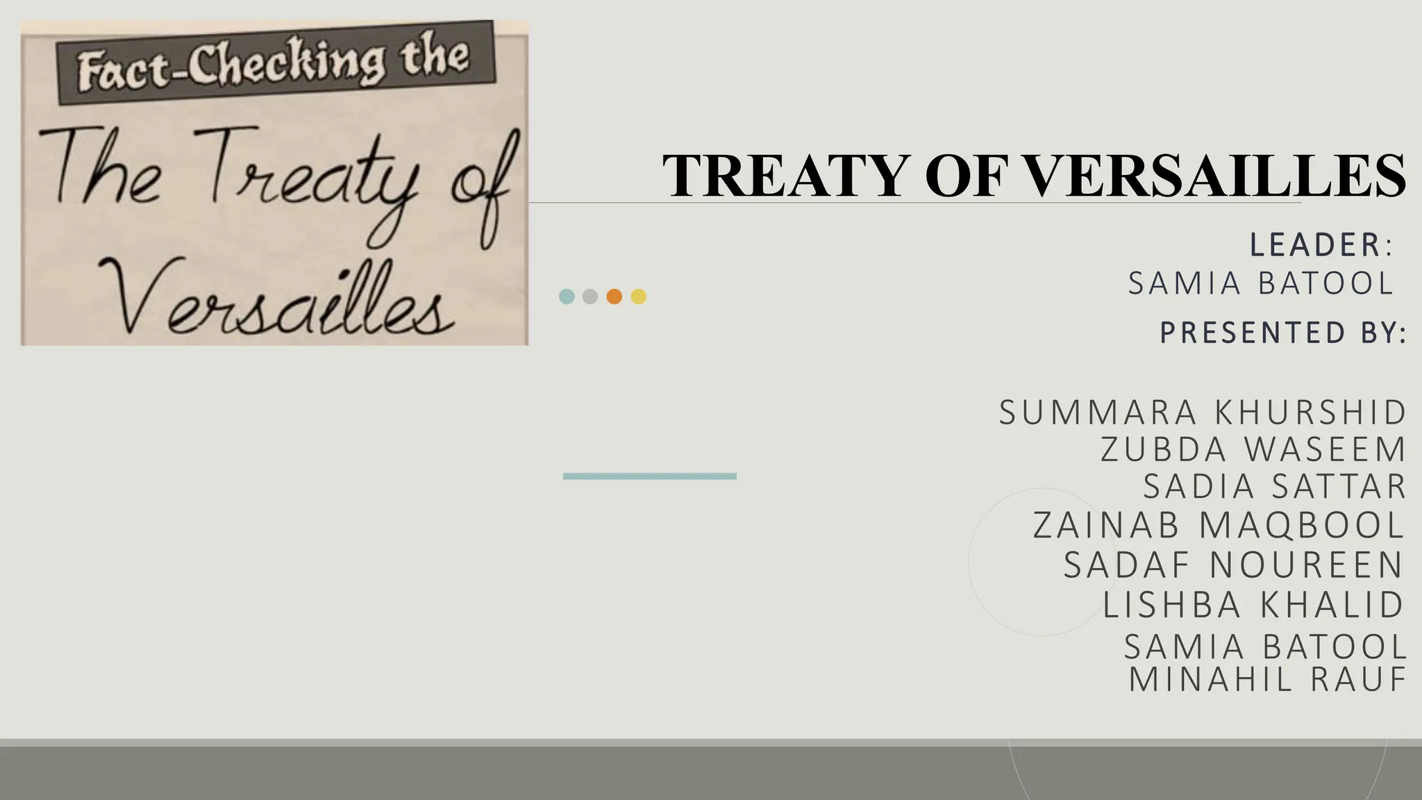 Slides explaining the Treaty of Versailles | PPT