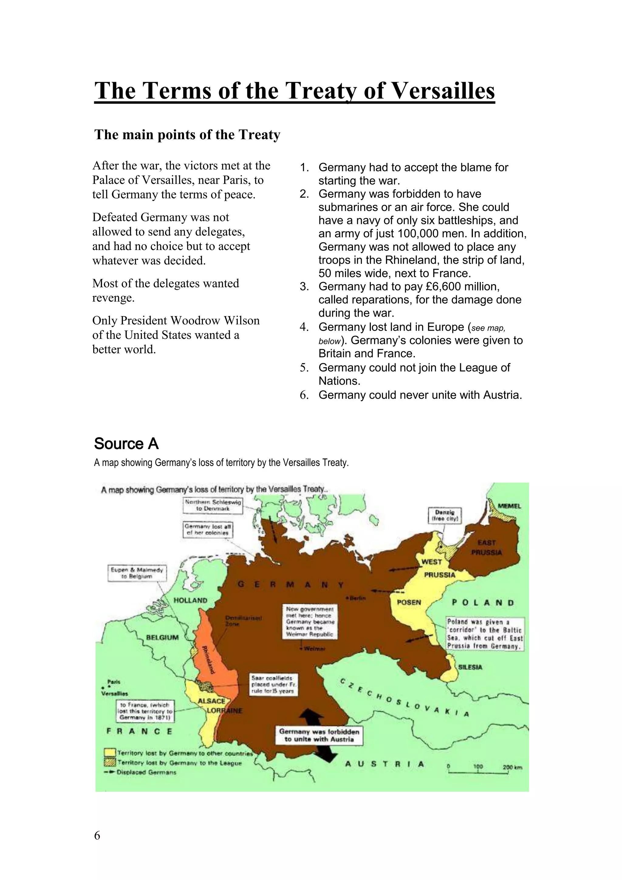 Treaty of versailles student booklet | DOCX