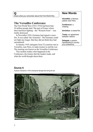 Treaty of versailles student booklet | DOCX