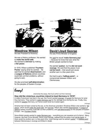 Treaty of versailles student booklet | DOCX