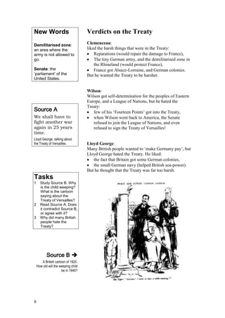 Treaty of versailles student booklet | DOCX