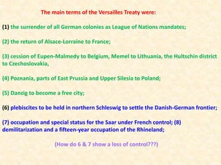 Treaty of versailles conditions | PPT
