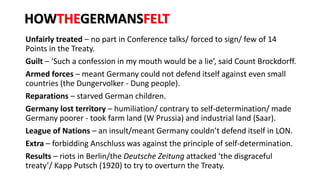 CAMBRIDGE IGCSE HISTORY REVISION 1 - TREATY OF VERSAILLES | PPTX