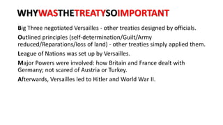 CAMBRIDGE IGCSE HISTORY REVISION 1 - TREATY OF VERSAILLES | PPTX
