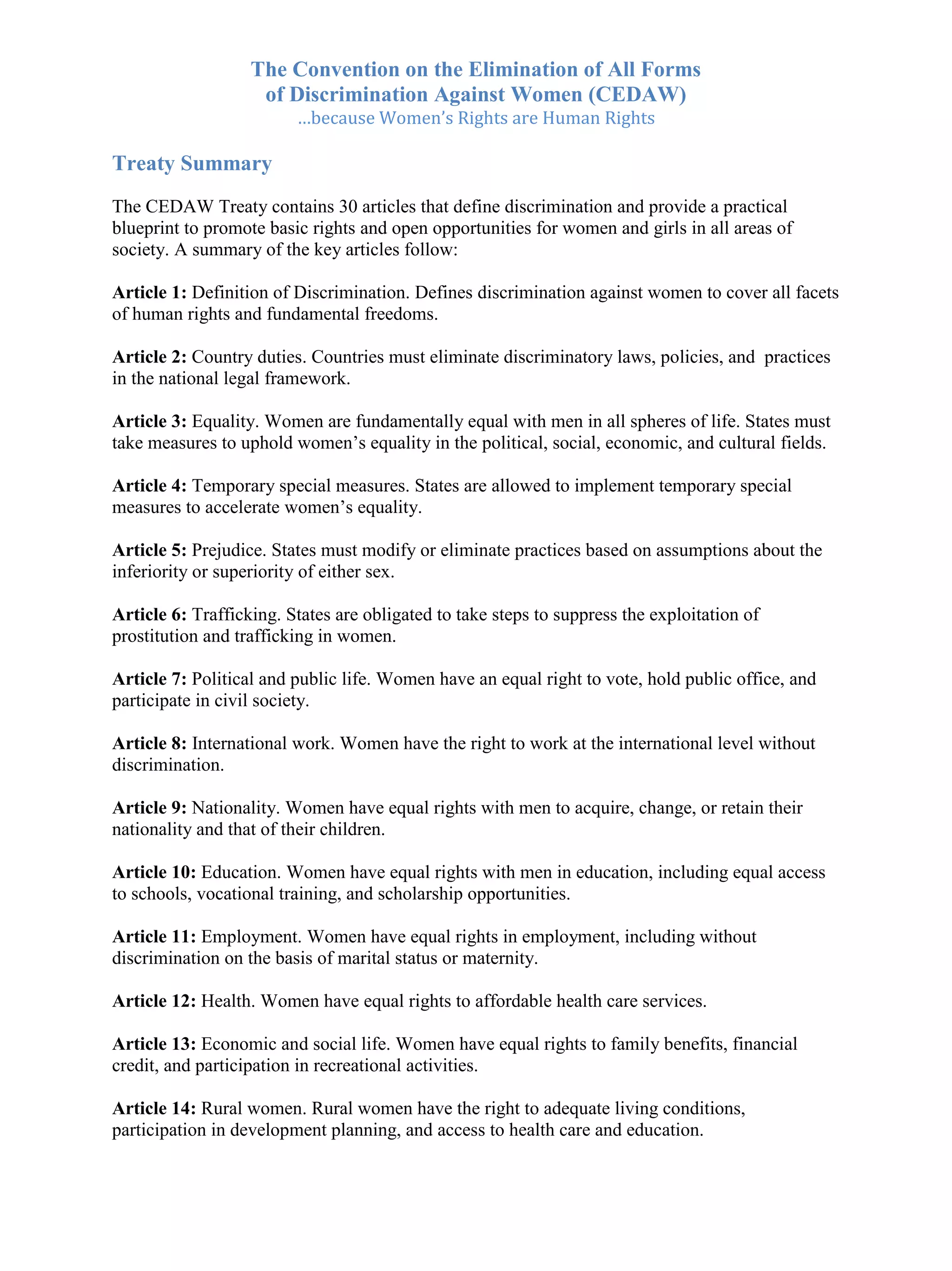 Treaty summary | PDF