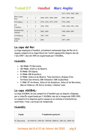 Treball Handbol | DOC