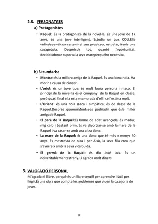 Resum de llibre de la Raquel | DOCX