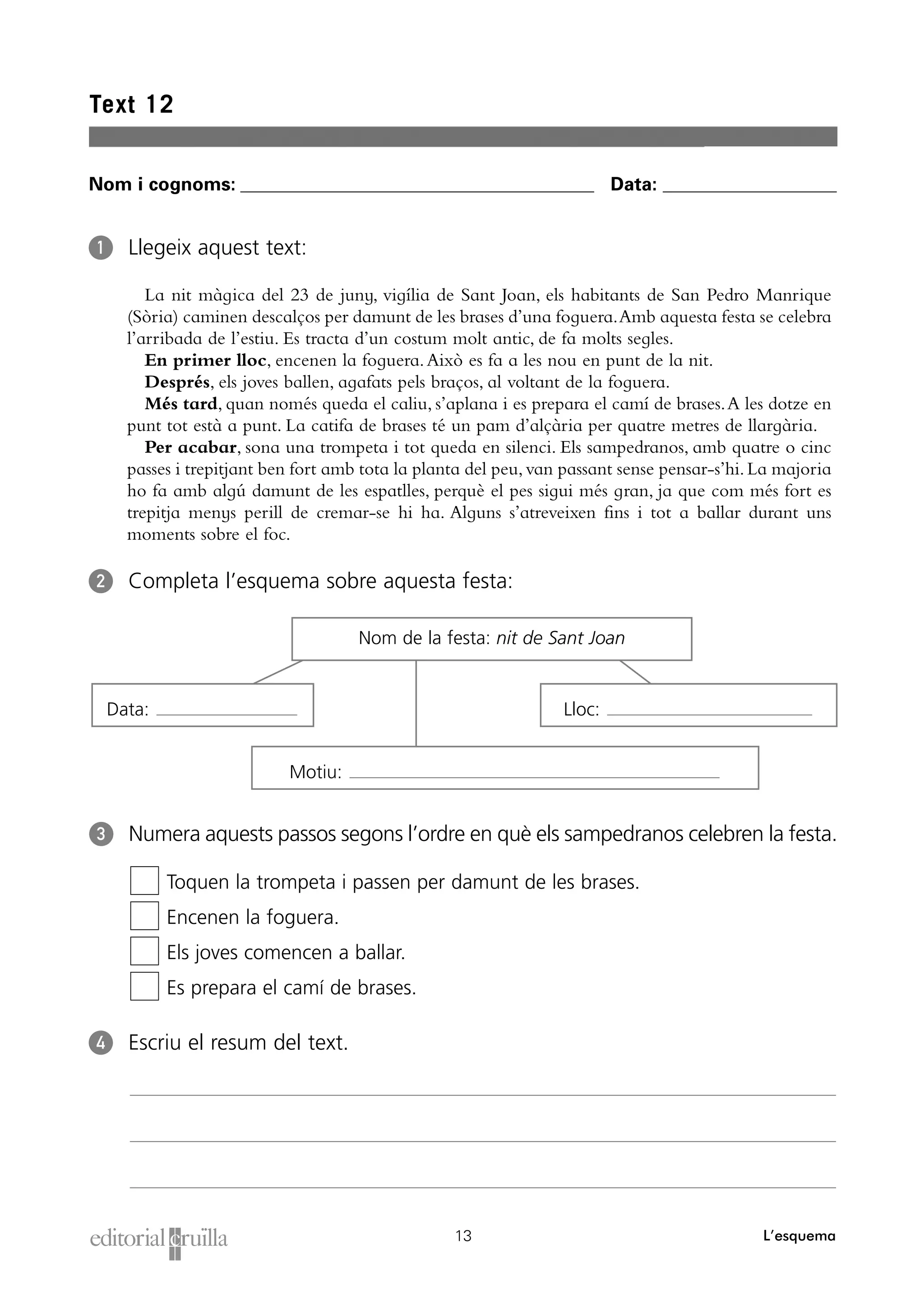 Treballem textos comprensio en català | PDF