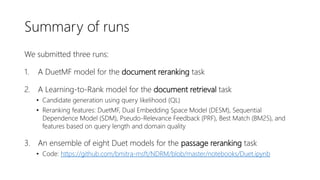Duet @ TREC 2019 Deep Learning Track | PPT