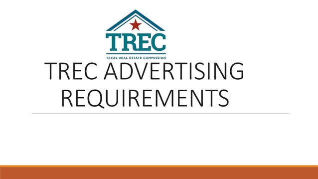 Trec advertising requirements 2018 | PDF