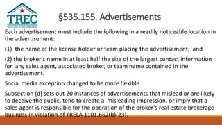 Trec advertising requirements 2018 | PDF