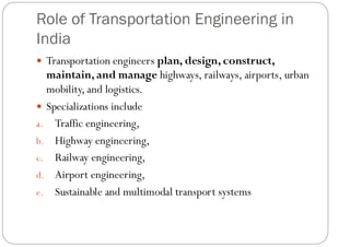 Introduction of transportation engineering | PDF