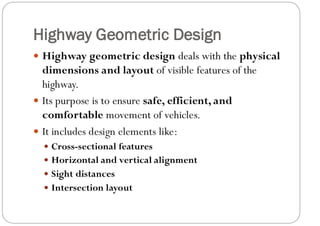 Geometric design of highway civil engineering | PDF