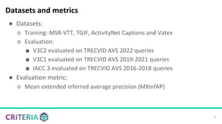 Combining textual and visual features for Ad-hoc Video Search | PPT