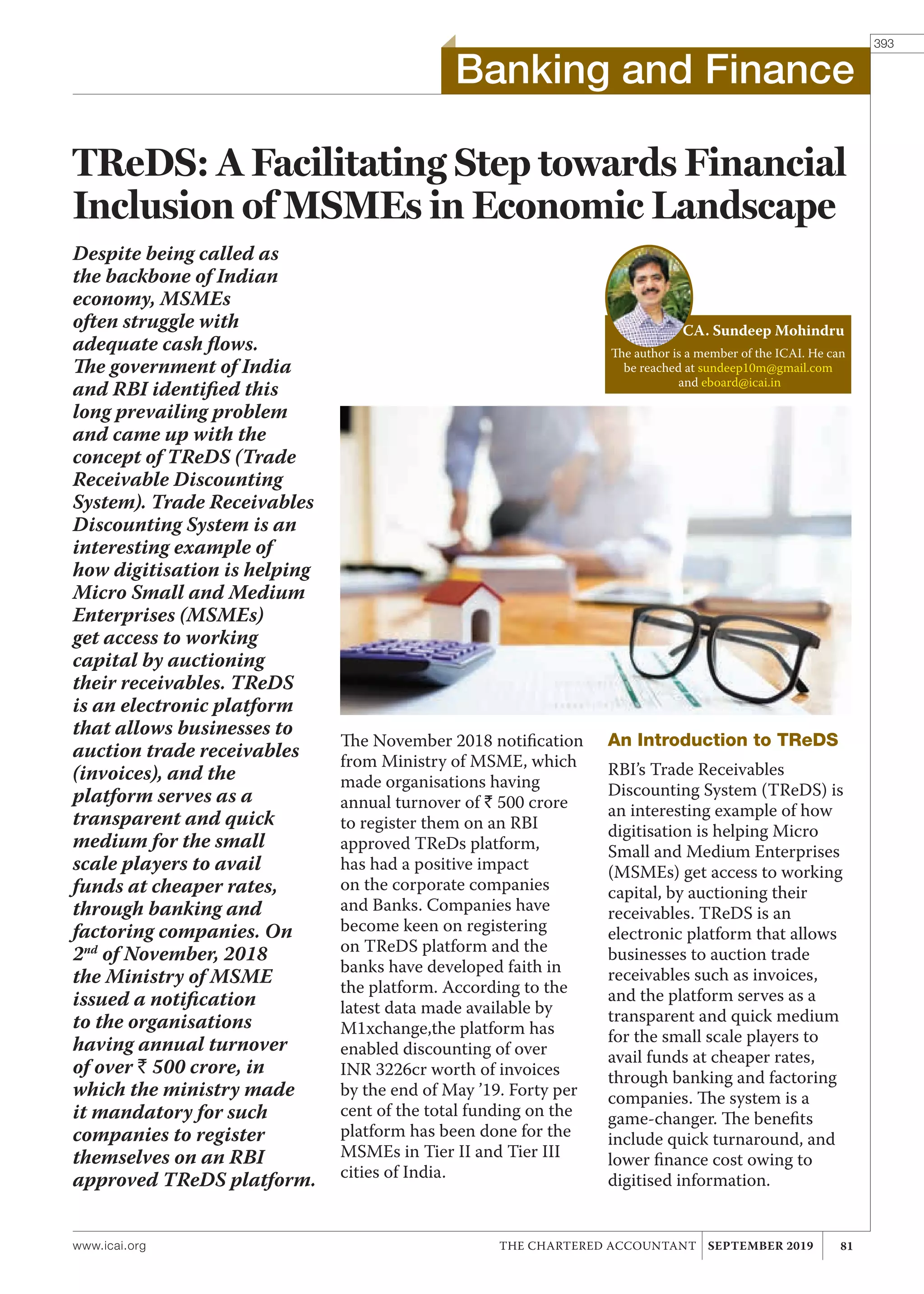 Treds- a facilitating step towards financial Inclusion. | PDF