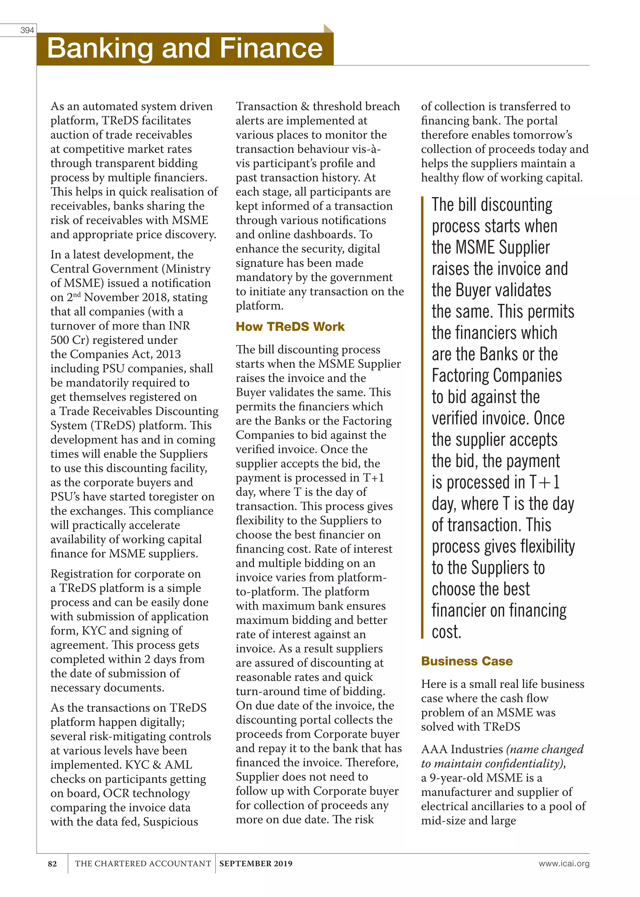 Treds- a facilitating step towards financial Inclusion. | PDF