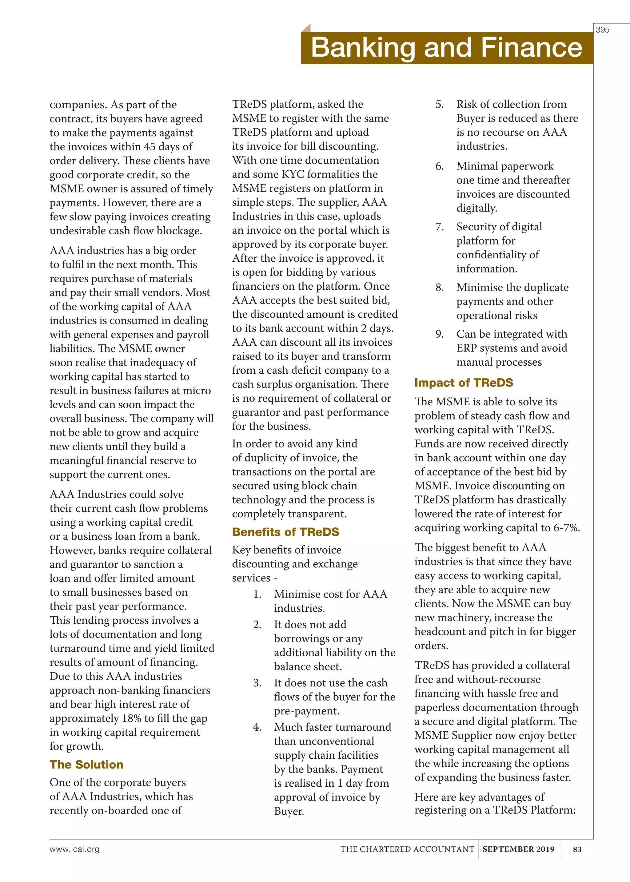 Treds- a facilitating step towards financial Inclusion. | PDF