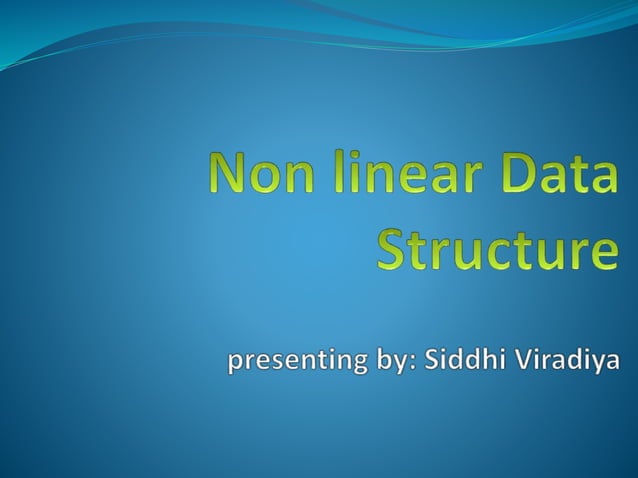 Non Linear Data Structure Introduction Of Tree Ppt