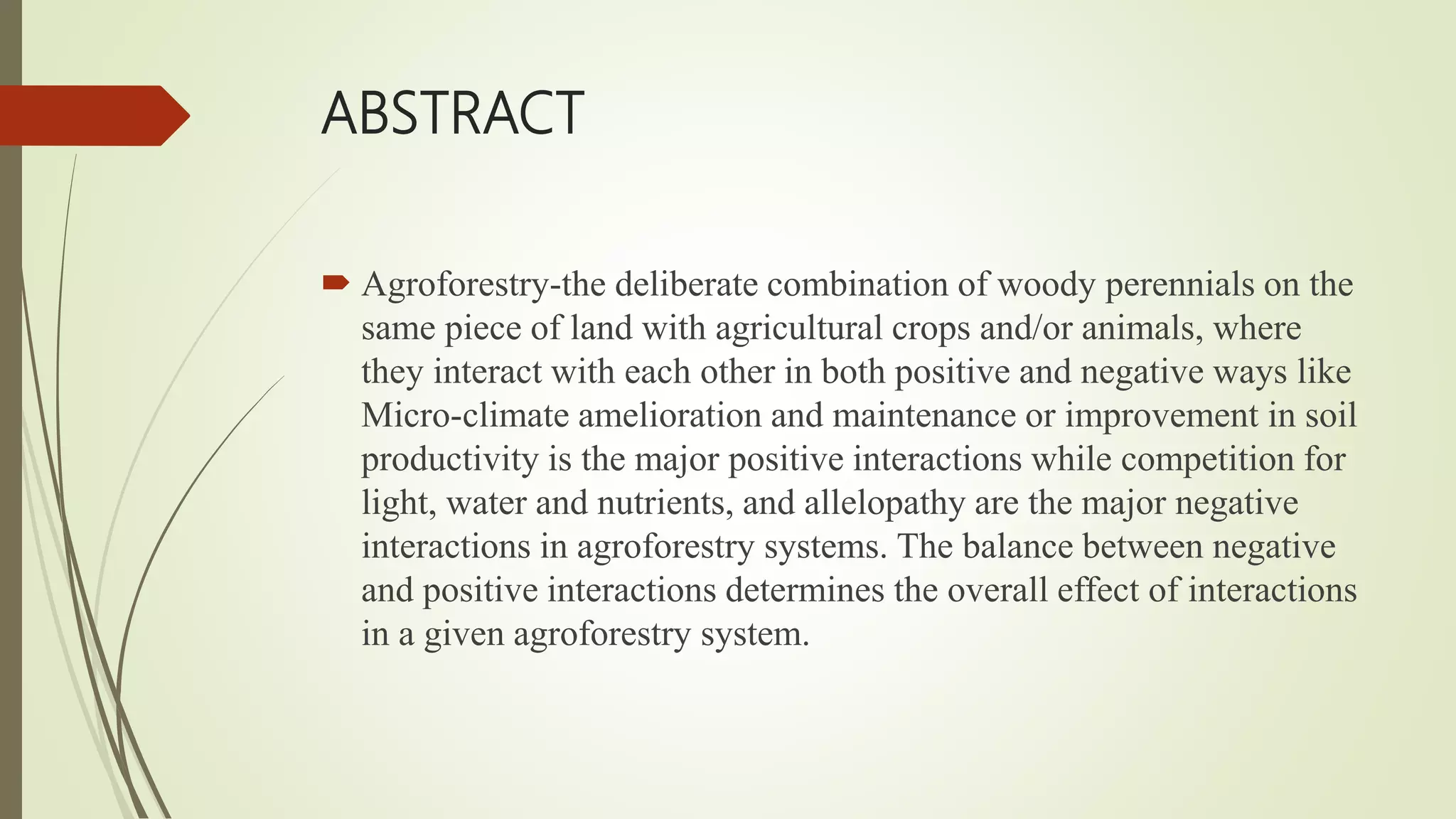 Tree crop interaction under agroforestry | PPTX