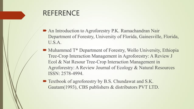 Tree crop interaction under agroforestry | PPTX