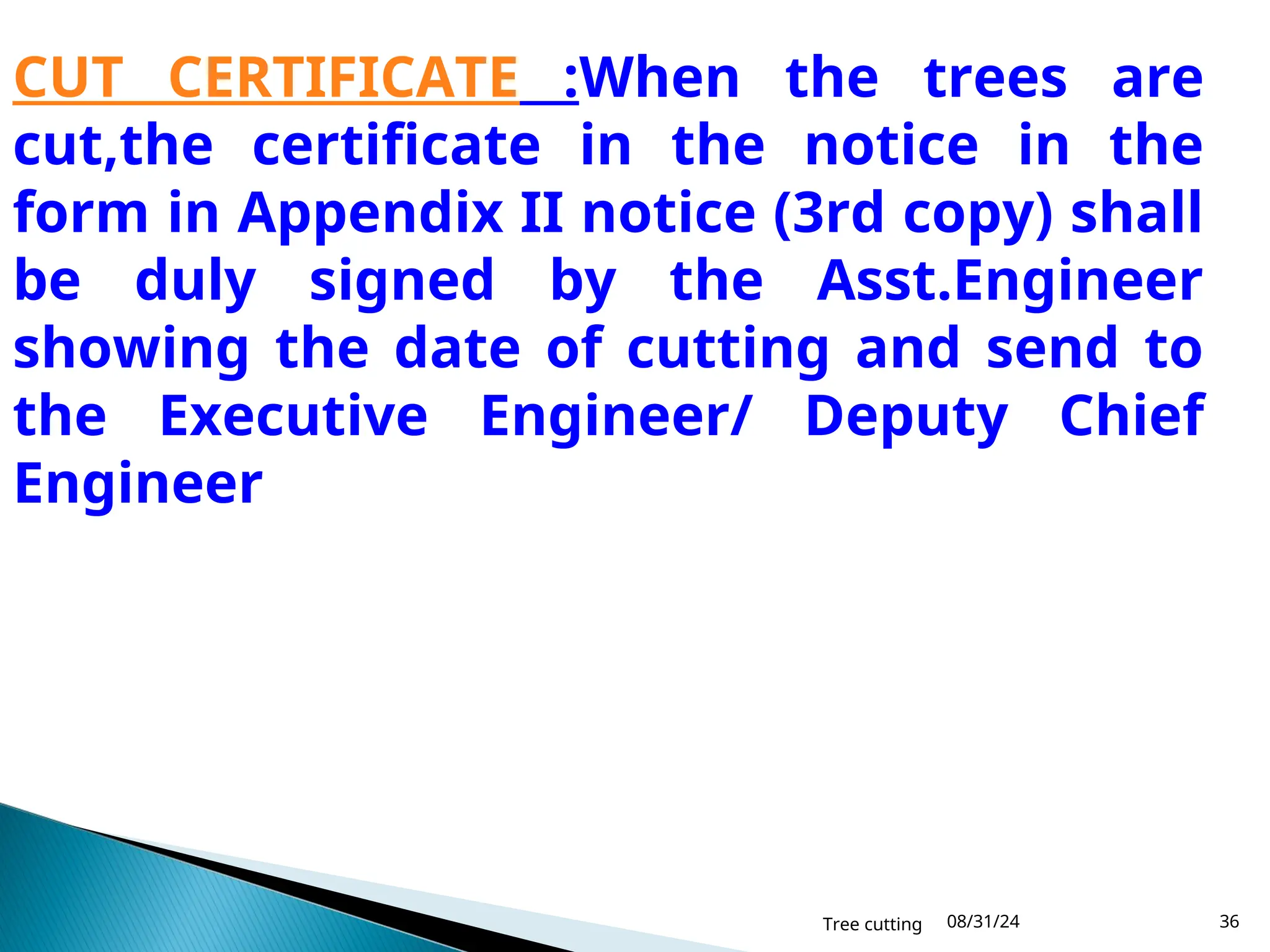 Tree Cut Compensation for infrastructure | PPT
