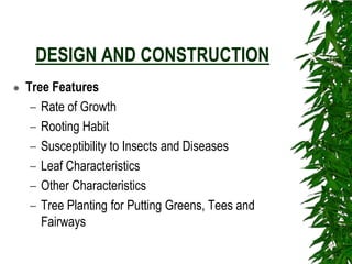 Tree Planting and Management for Golf Courses | PDF