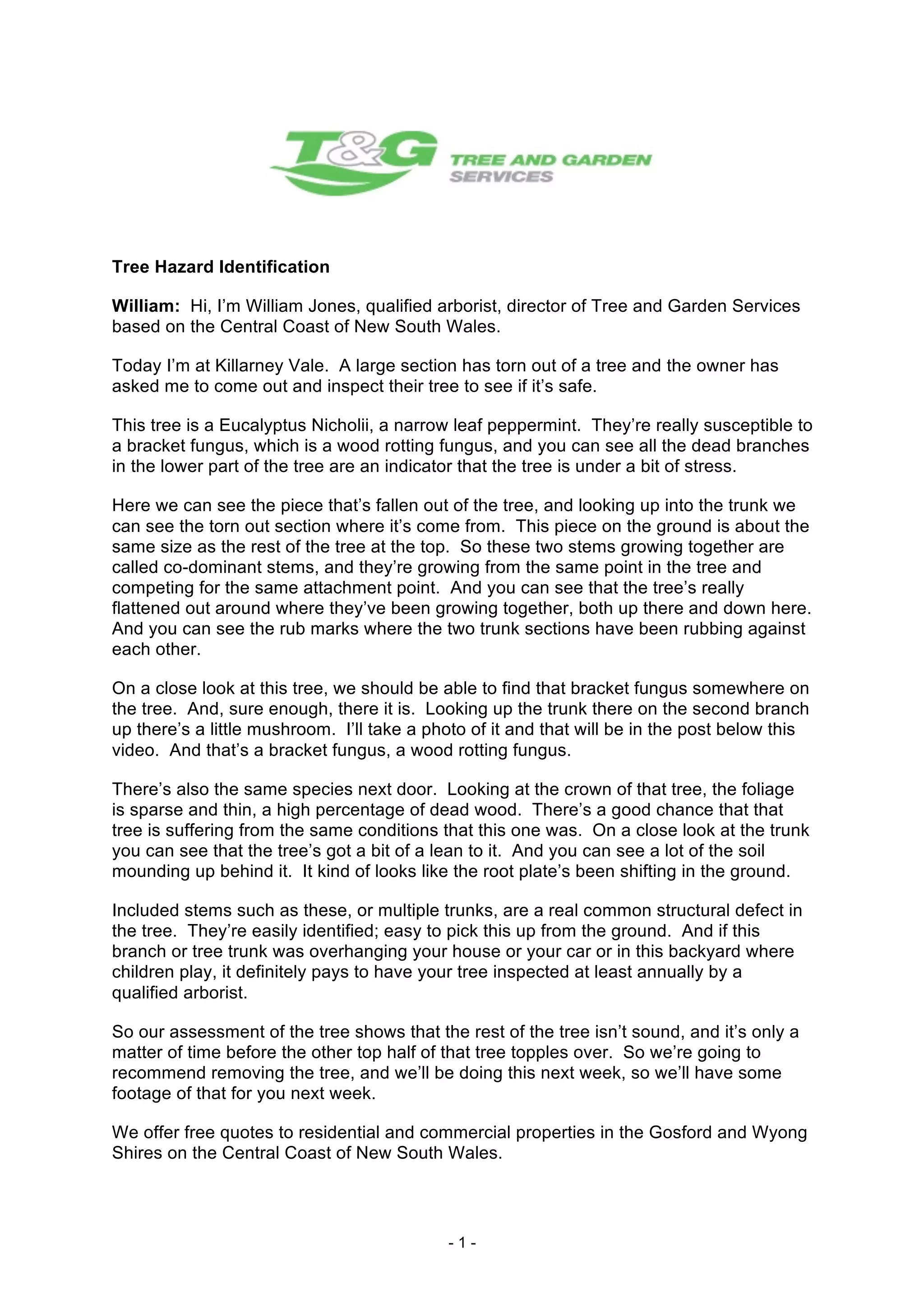 Tree hazard identification | PDF | Gardening | Home & Garden