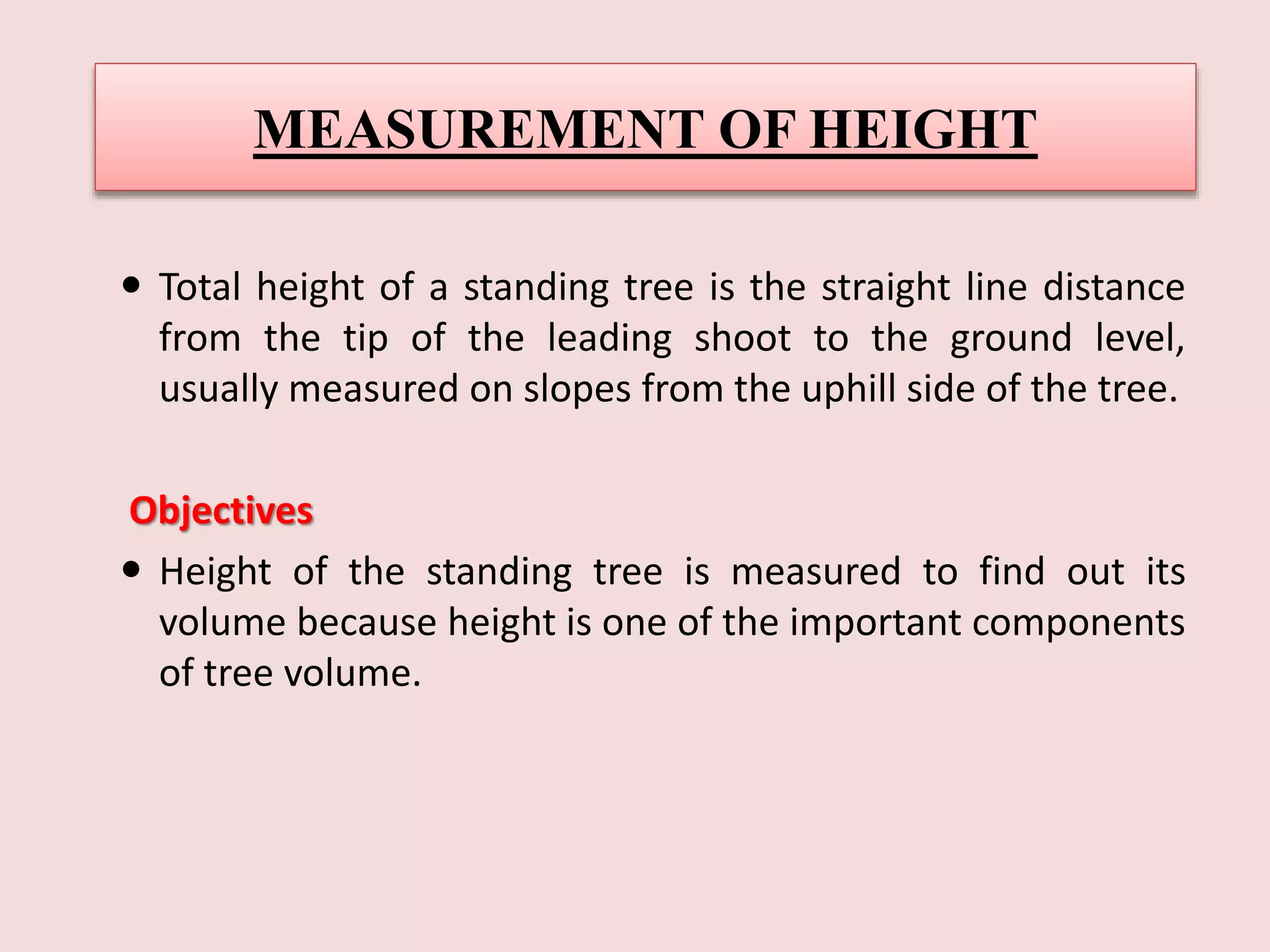 Tree height measurement methods | PPTX