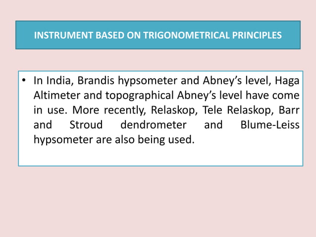 Tree height measurement methods | PPTX