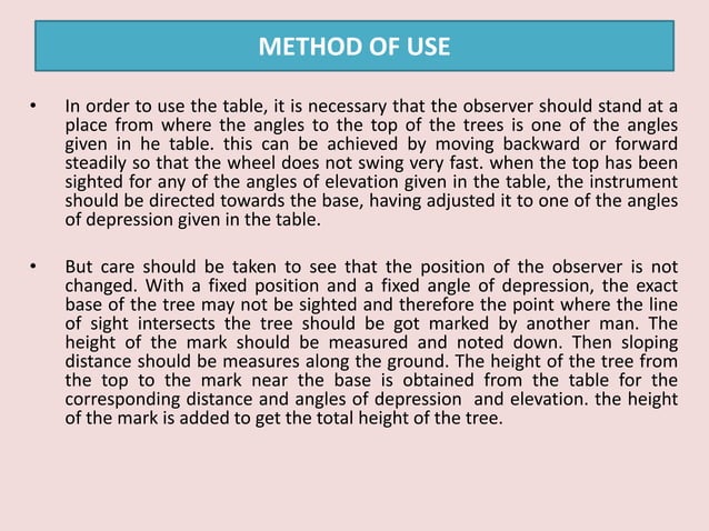 Tree height measurement methods | PPTX