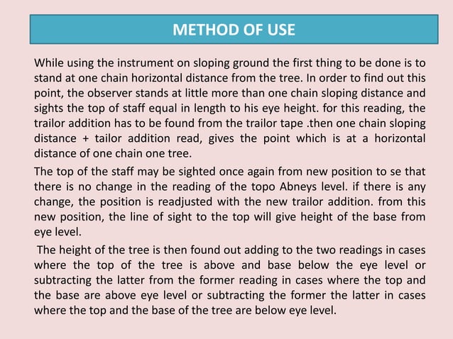 Tree height measurement methods | PPTX