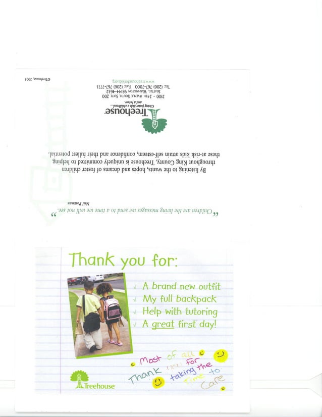 Tree House Thank You Note | PDF
