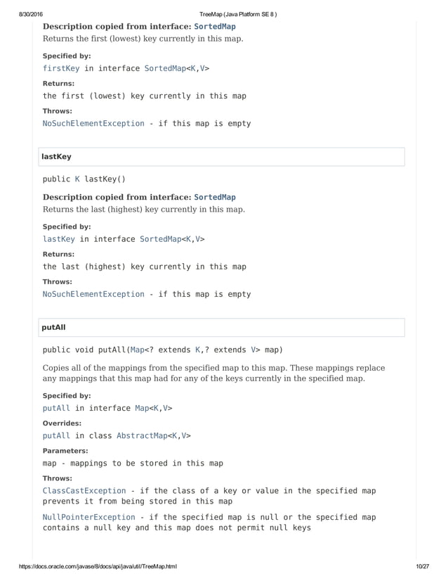 Tree map (java platform se 8 ) | PDF