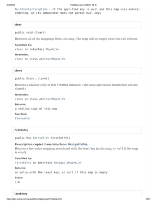 Tree map (java platform se 8 ) | PDF