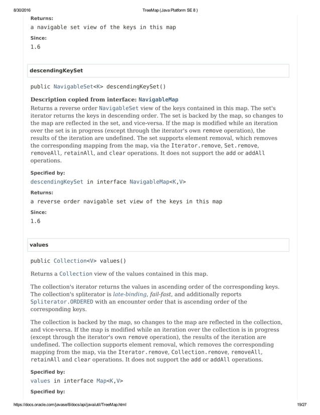 Tree map (java platform se 8 ) | PDF