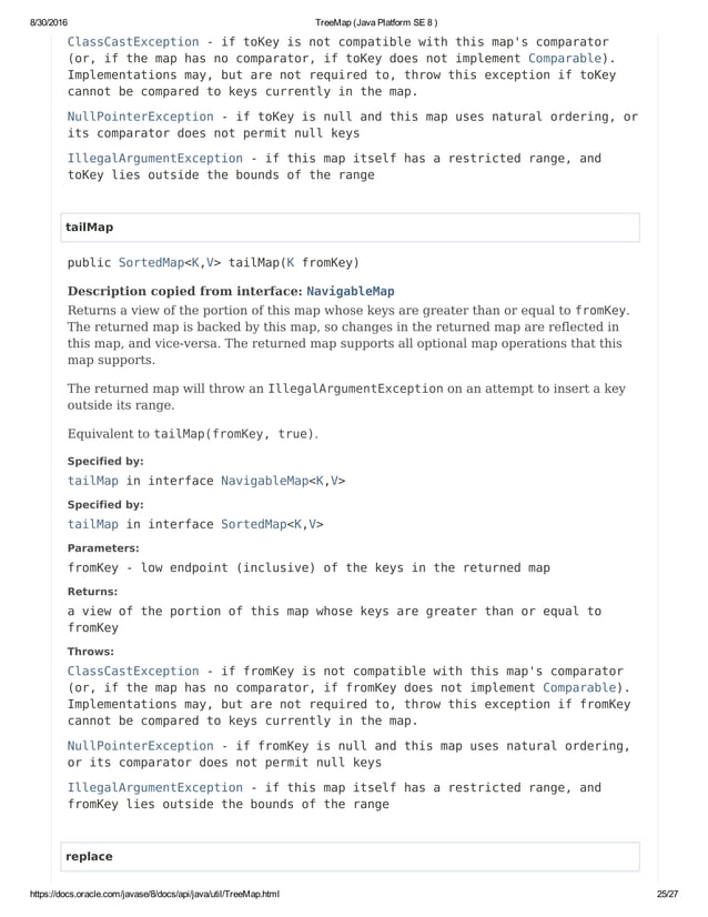 Tree map (java platform se 8 ) | PDF
