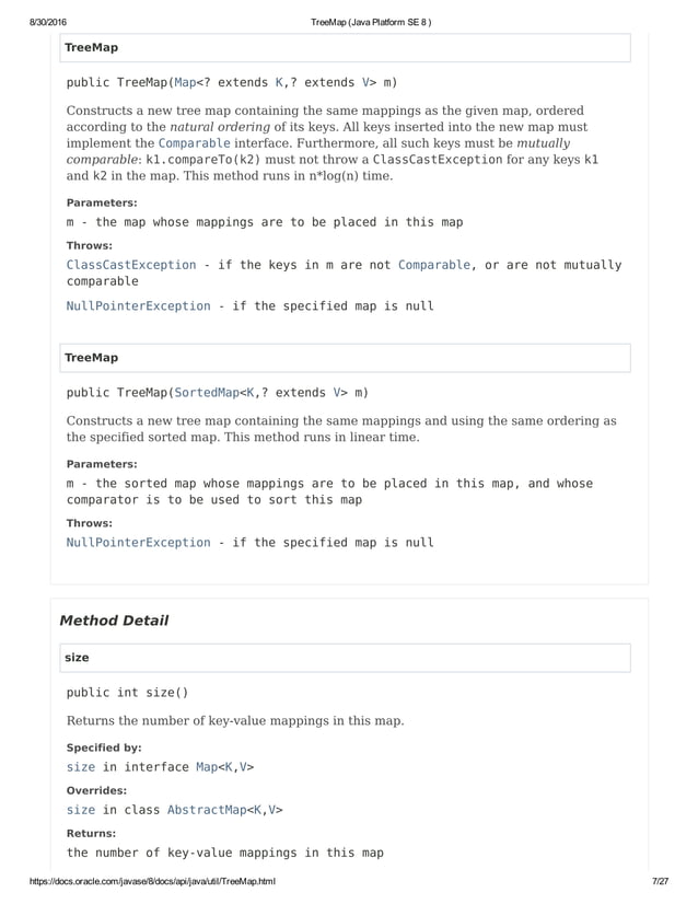 Tree map (java platform se 8 ) | PDF