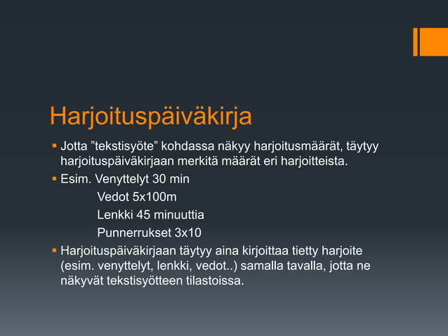 Treeni.fi peruskaytto urheilijana | PPT