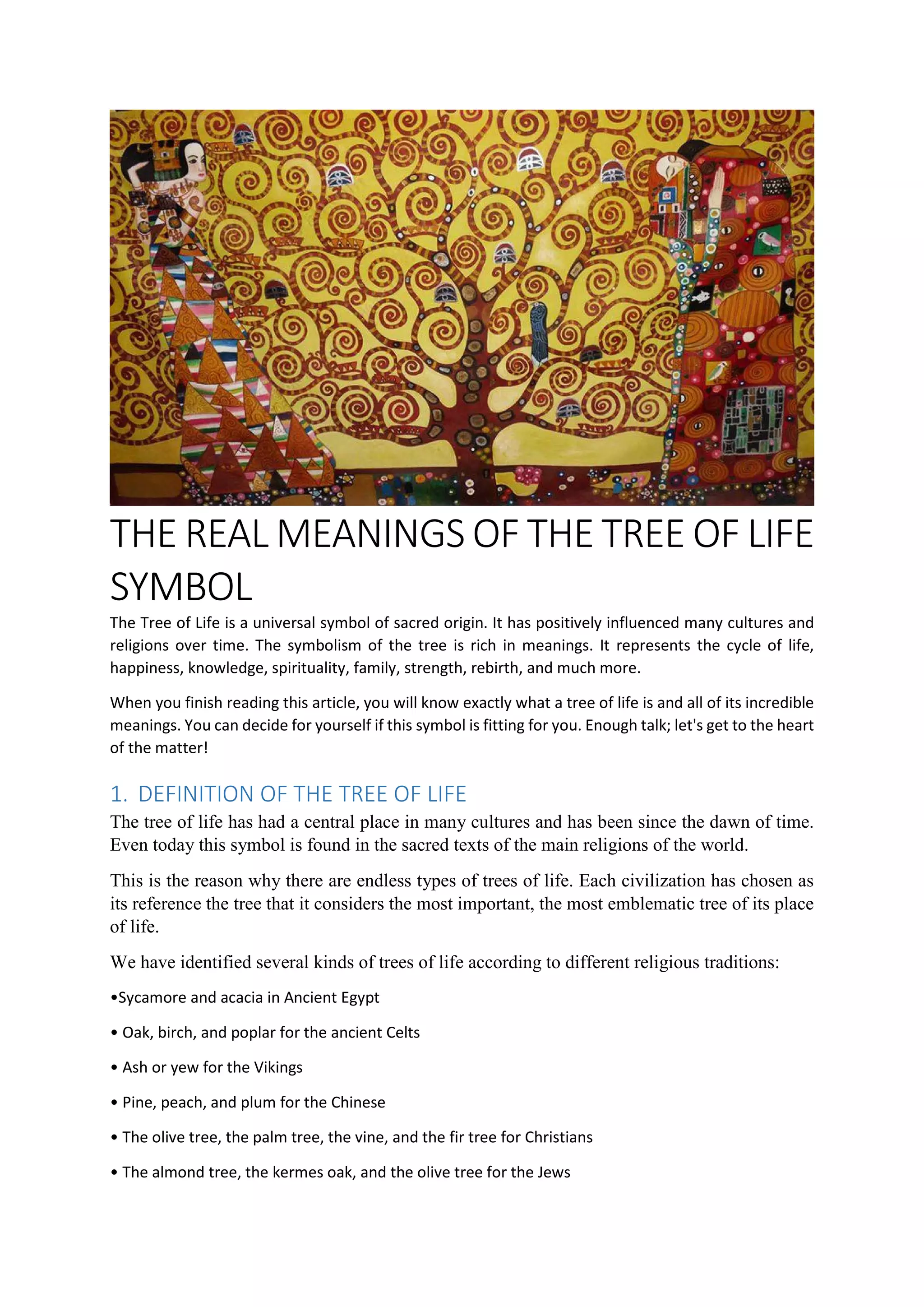THE REAL MEANINGS OF THE TREE OF LIFE SYMBOL | PDF
