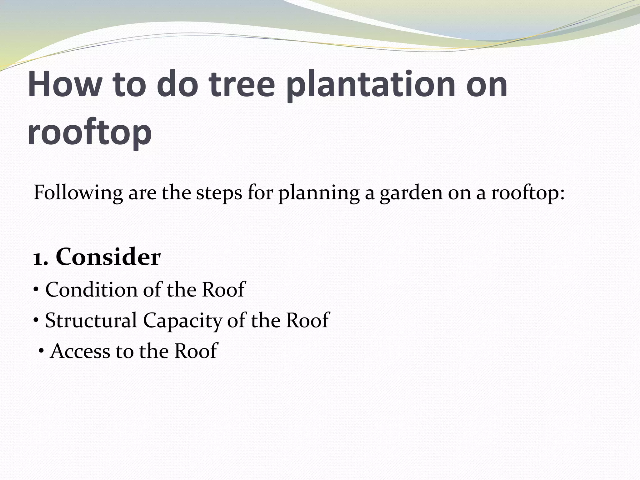 Tree Plantation on Rooftop | PPTX | Gardening | Home & Garden
