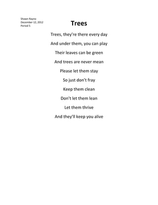 Tree Poem | DOCX | Science