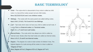 Trees, Basic Terminology and Binary Trees | PPTX