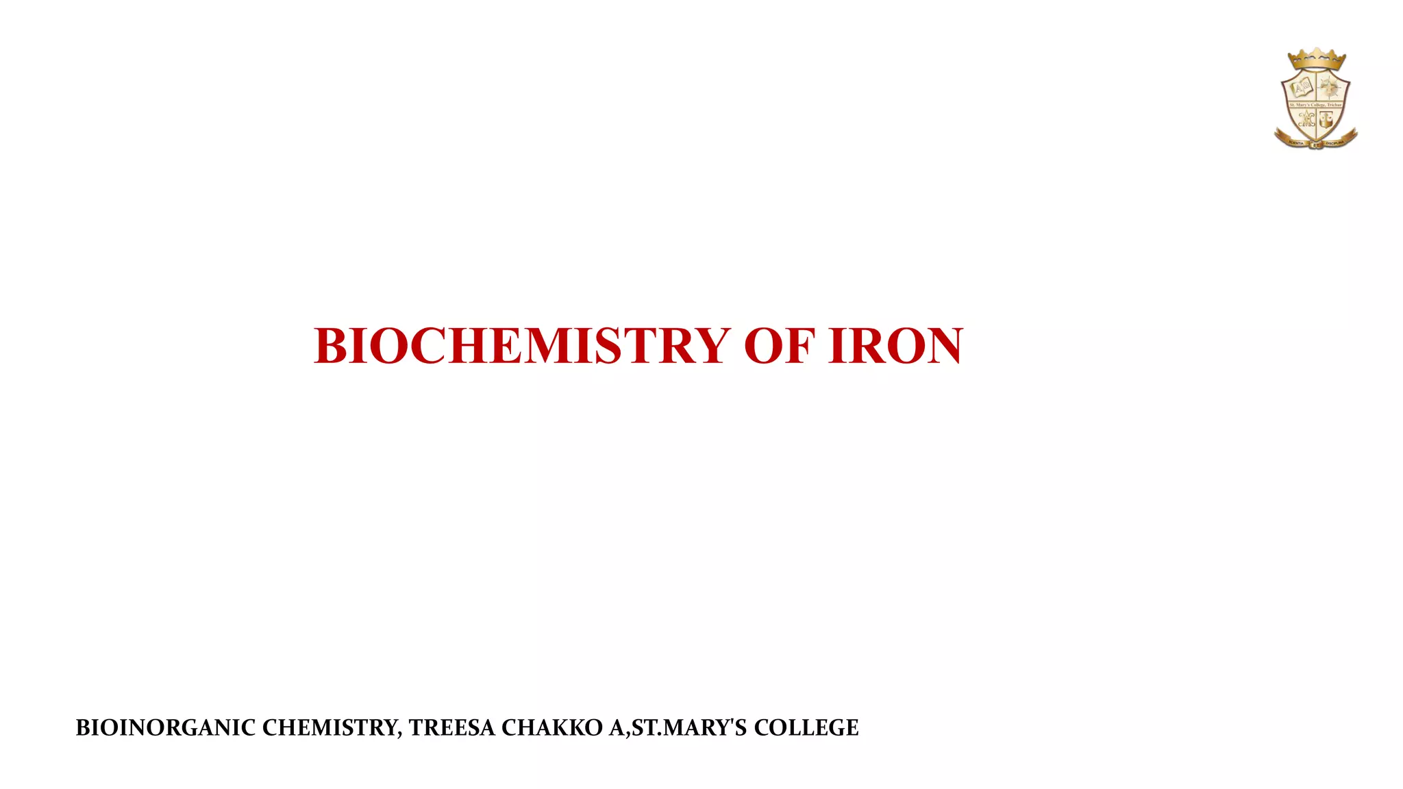 Chemistry:Bioinorganic Chemistry | PPTX