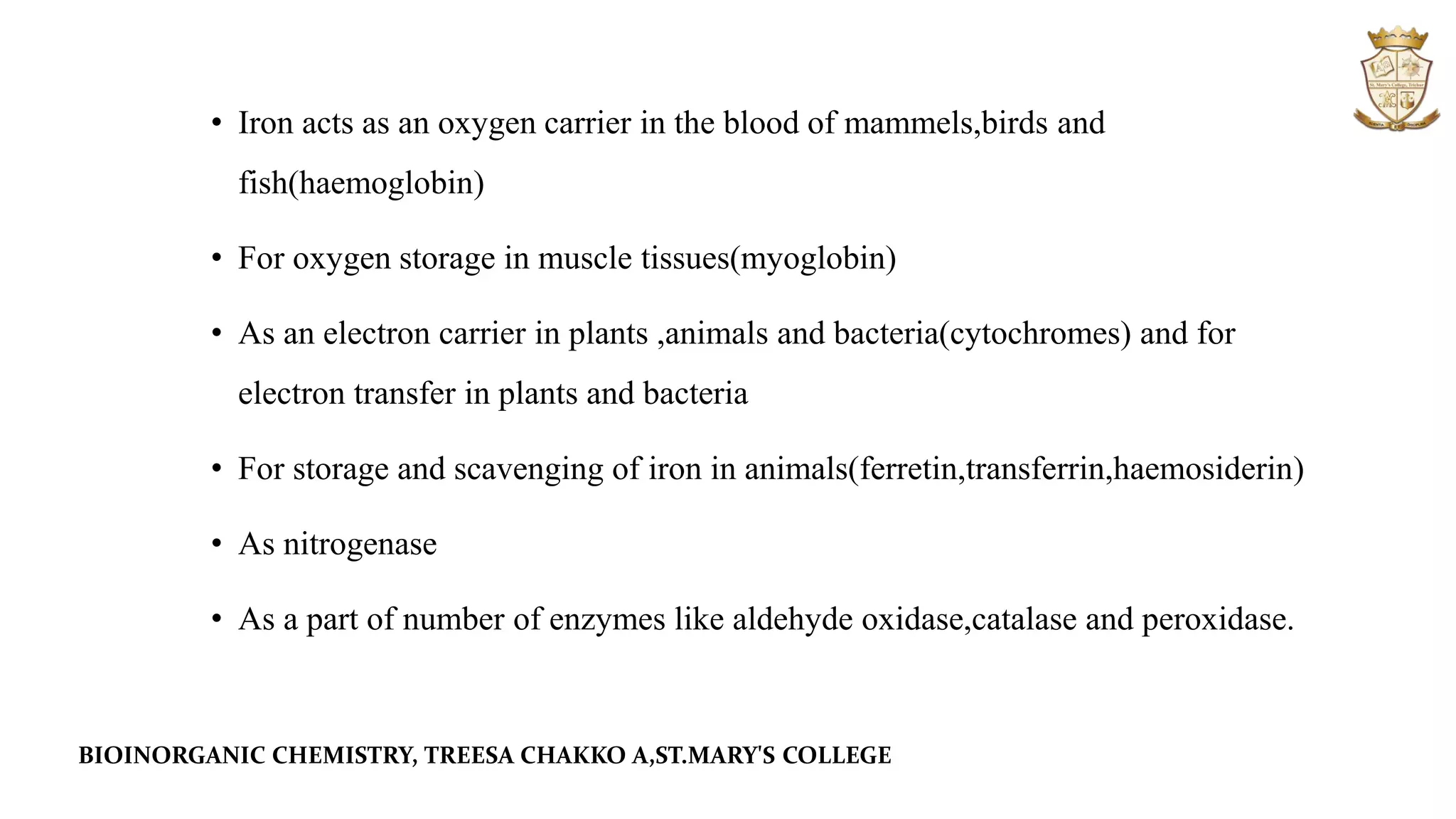 Chemistry:Bioinorganic Chemistry | PPTX