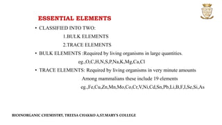 Chemistry:Bioinorganic Chemistry | PPTX