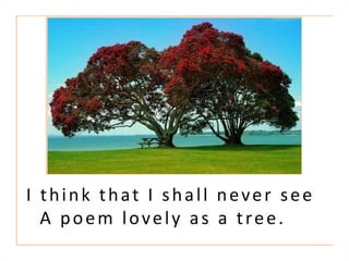 'Trees' Poem.Class ix..it's a beautiful poem | PPTX
