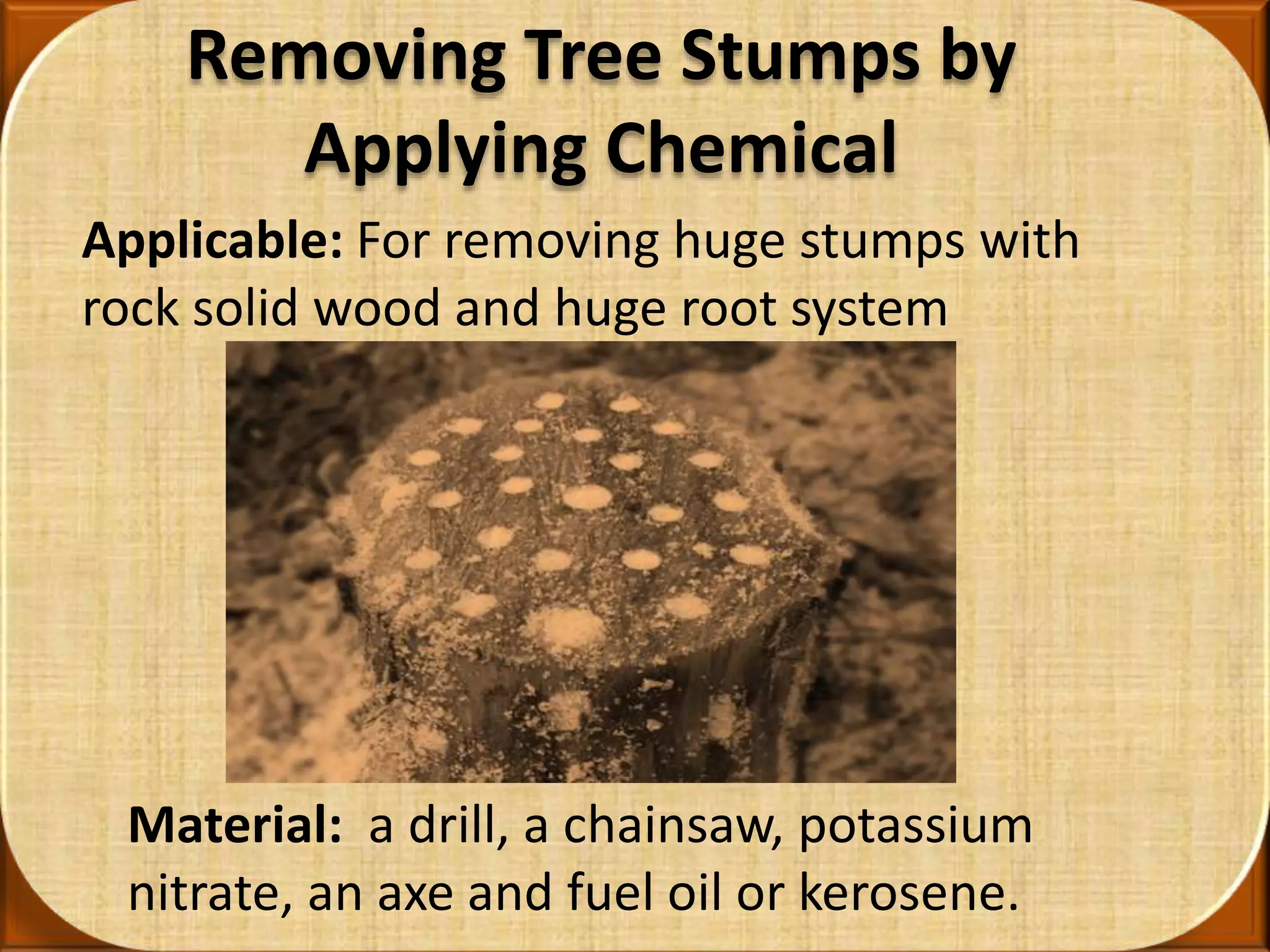Tree stump removal methods | PPTX
