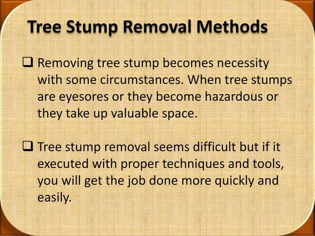 Tree stump removal methods | PPT