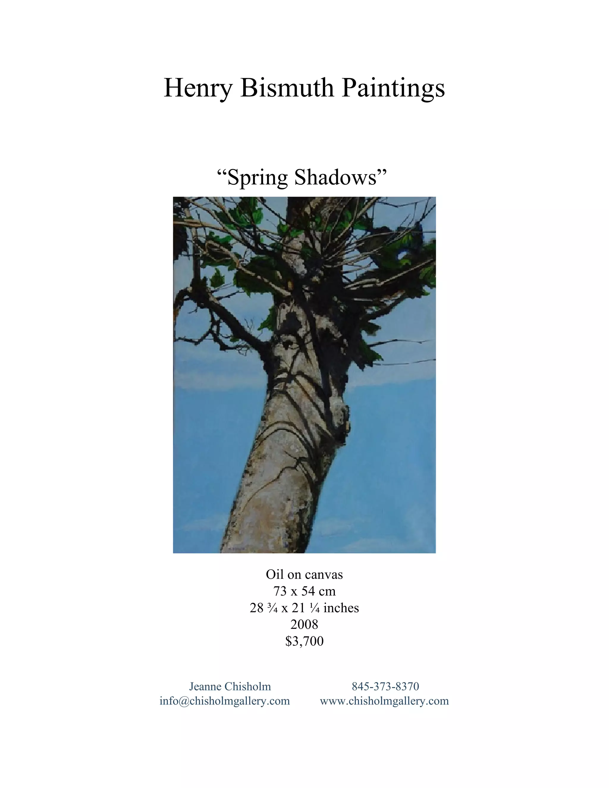 Trees by Henry Bismuth, Courtesy of Chisholm Gallery, LLC | PPT